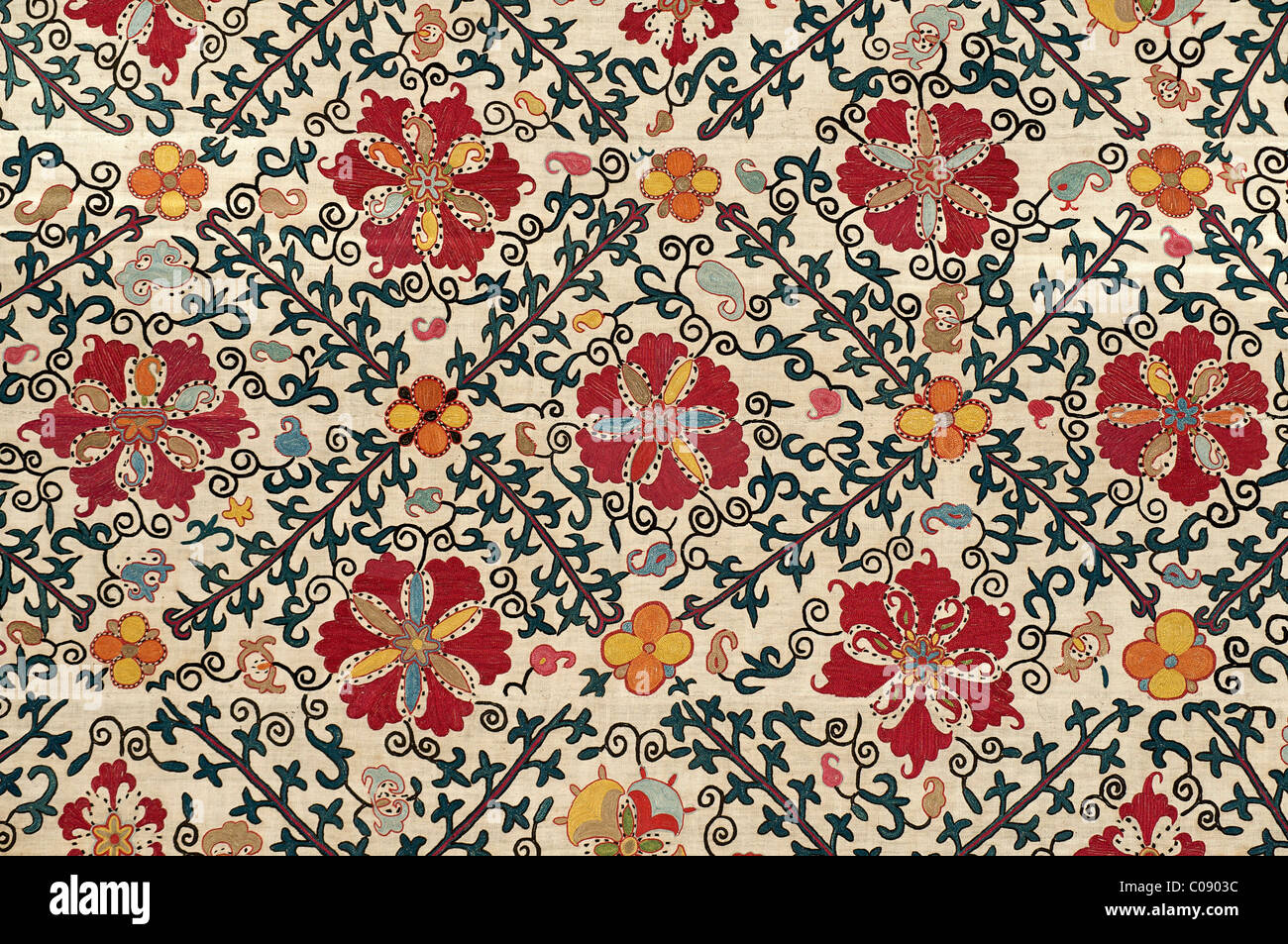 Suzani. Silk embroidered textile from Uzbekistan Stock Photo - Alamy