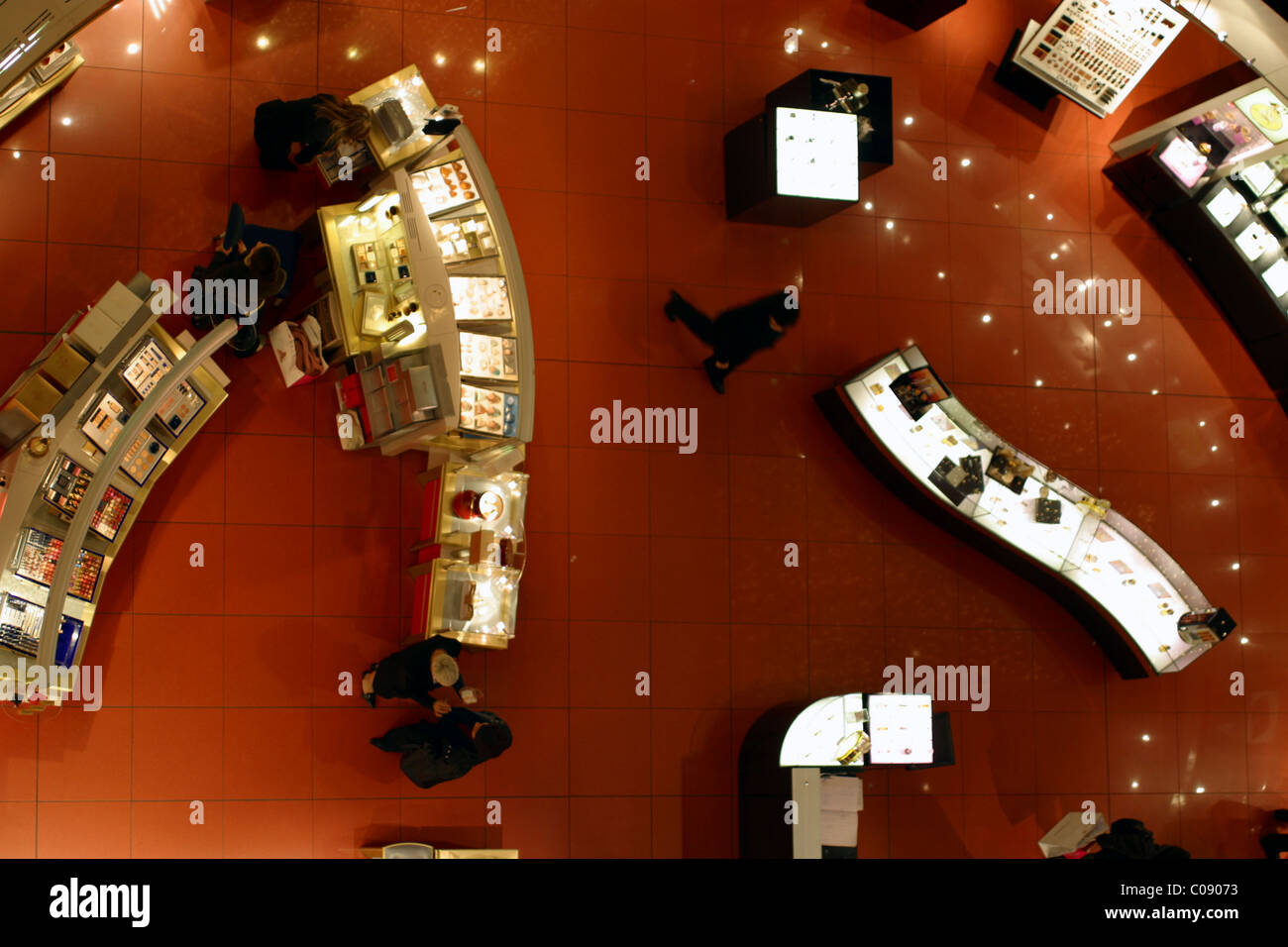 Perfume section from above in La Samaritaine shop - Paris - France ...