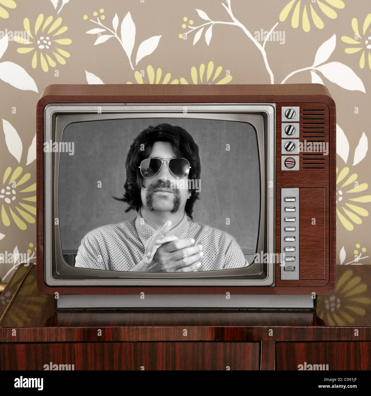 Retro Tv Presenter Mustache Man High Resolution Stock Photography and ...