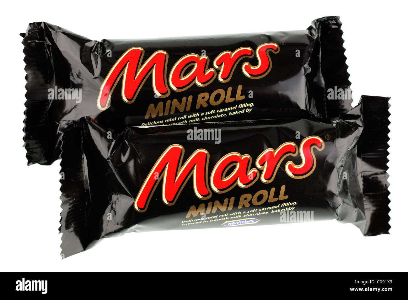 two packets Mcvities Mars Mini rolls Stock Photo - Alamy