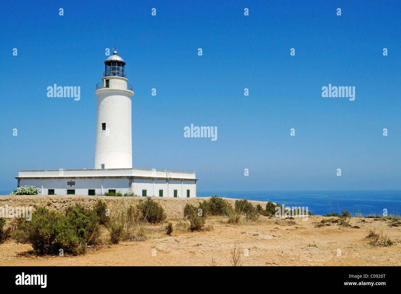 Lighthouse, Faro de la Mola, Formentera, Pityuses, Balearic Islands ...