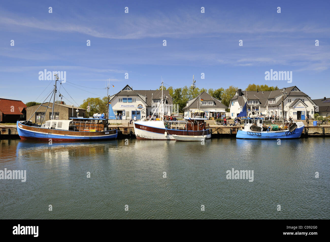 Fishing harbour, Vitte, Hiddensee Island, district of Ruegen ...