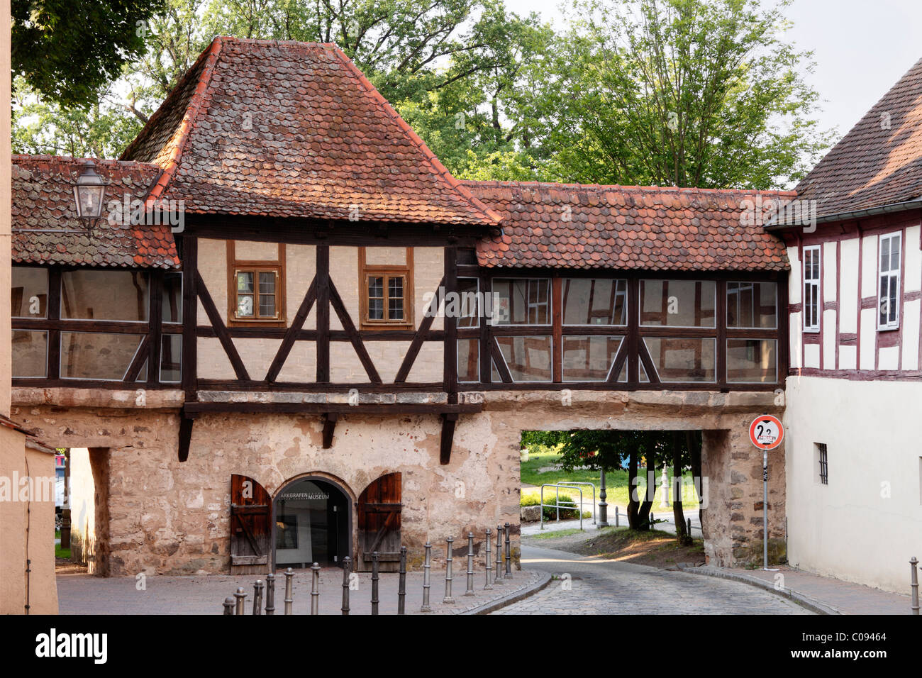 City walls, Schaitbergerstrasse, Ansbach, Middle Franconia, Franken ...