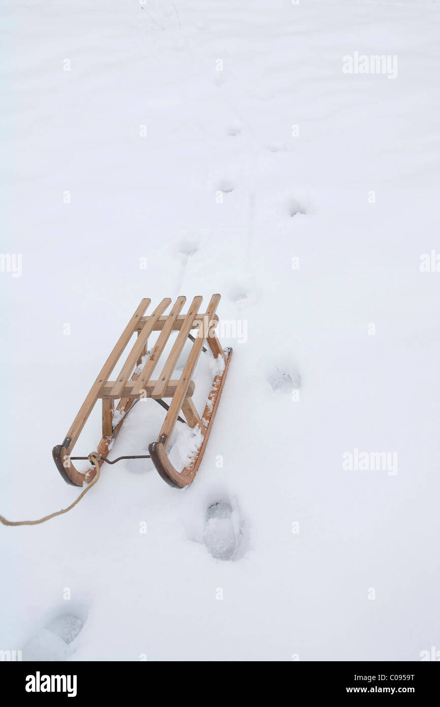 Sledge in the snow Stock Photo - Alamy