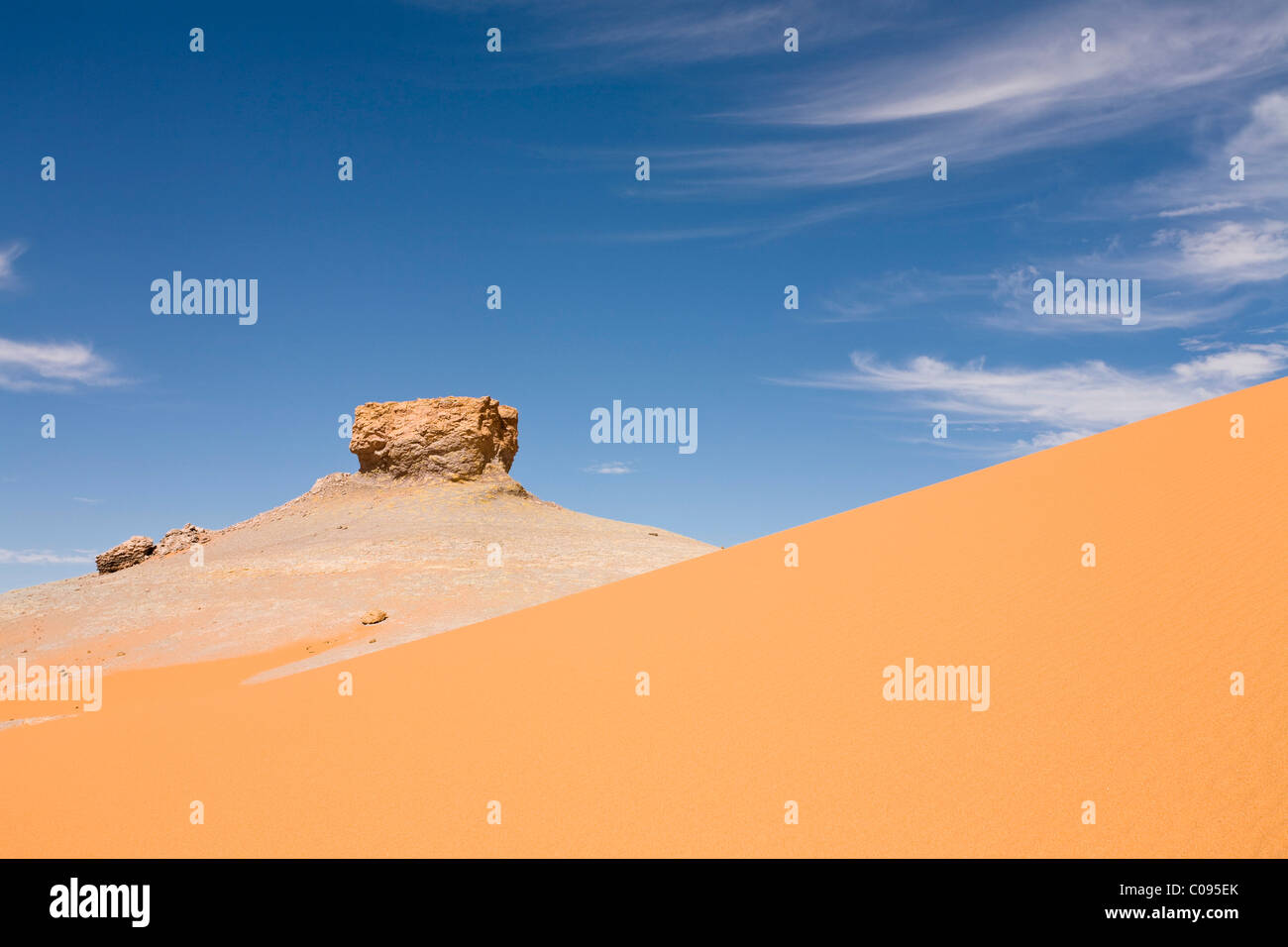 Dunes and rocks, Akakus Mountains, Libyan Desert, Libya, Sahara, North ...
