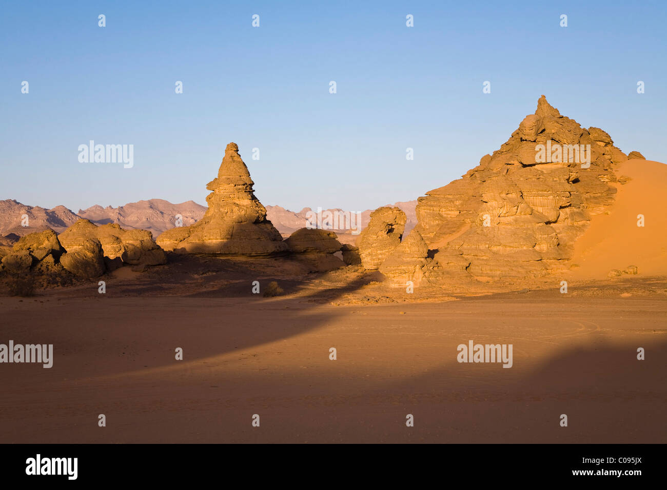 Rock formations in the Libyan Desert, Akakus Mountains, Libyan Desert ...