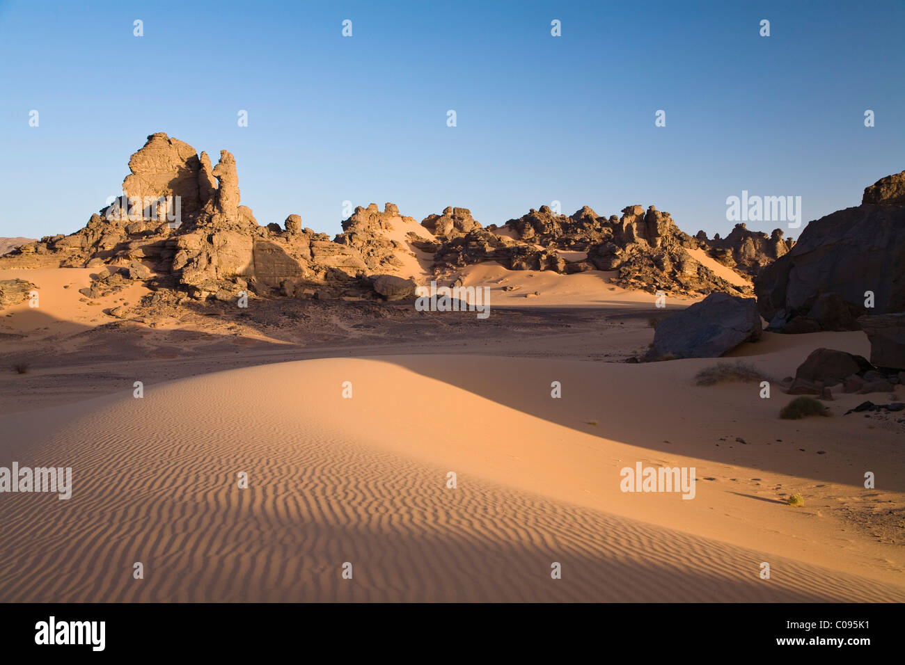 Rock formations in the Libyan Desert, Akakus Mountains, Libyan Desert ...