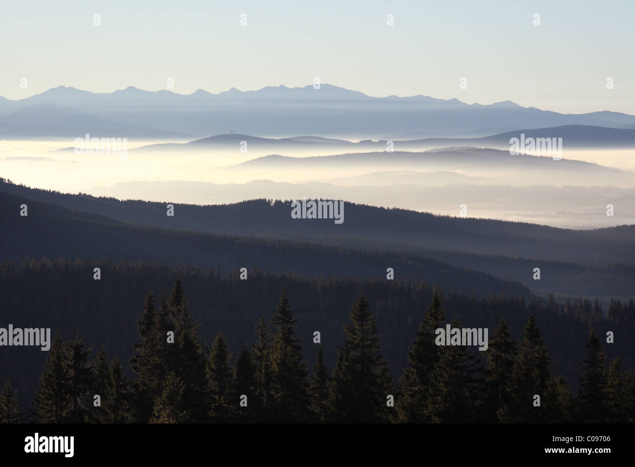Morning mist in beskidy hi-res stock photography and images - Alamy