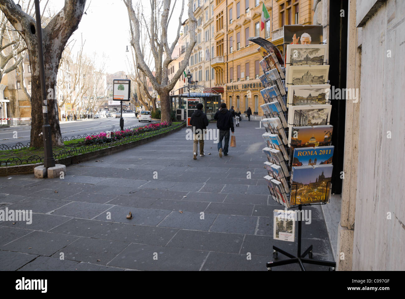 Rome, via Veneto view towards piazza Barberini, with calendars Stock ...