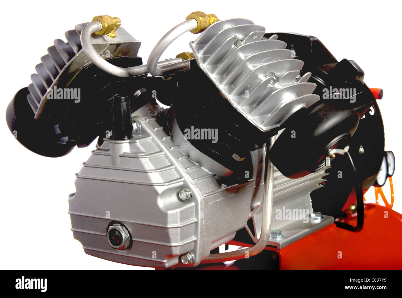 Close up look on air compressor engine head Stock Photo - Alamy