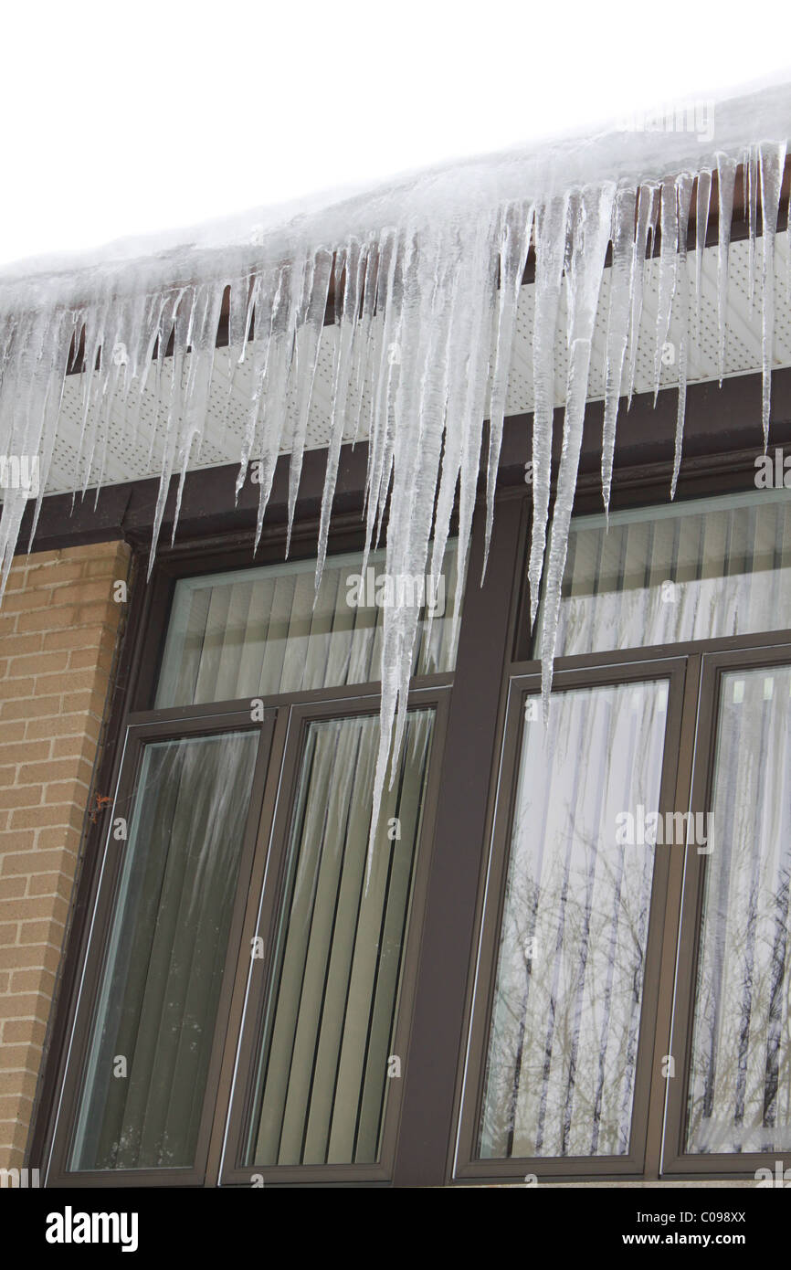 Icicles hanging from roof Stock Photo - Alamy Icicles hanging from roof Stock Photo - Alamy