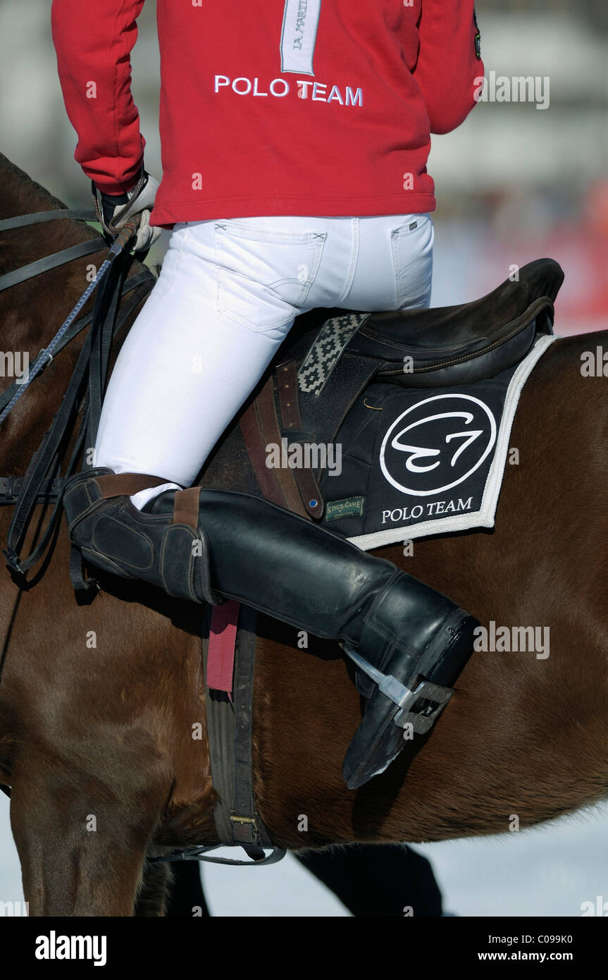 Polo player with horse, Team Audi, Snow Arena Polo World Cup 2010 polo ...