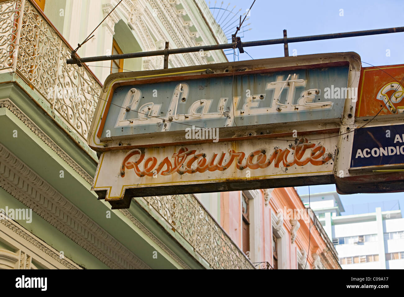 Old Bar and restaurant signs Havana Cuba Stock Photo - Alamy