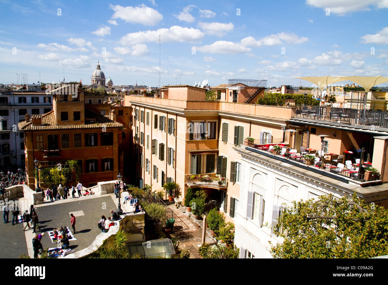 Spanish steps rome terrace hi-res stock photography and images - Alamy