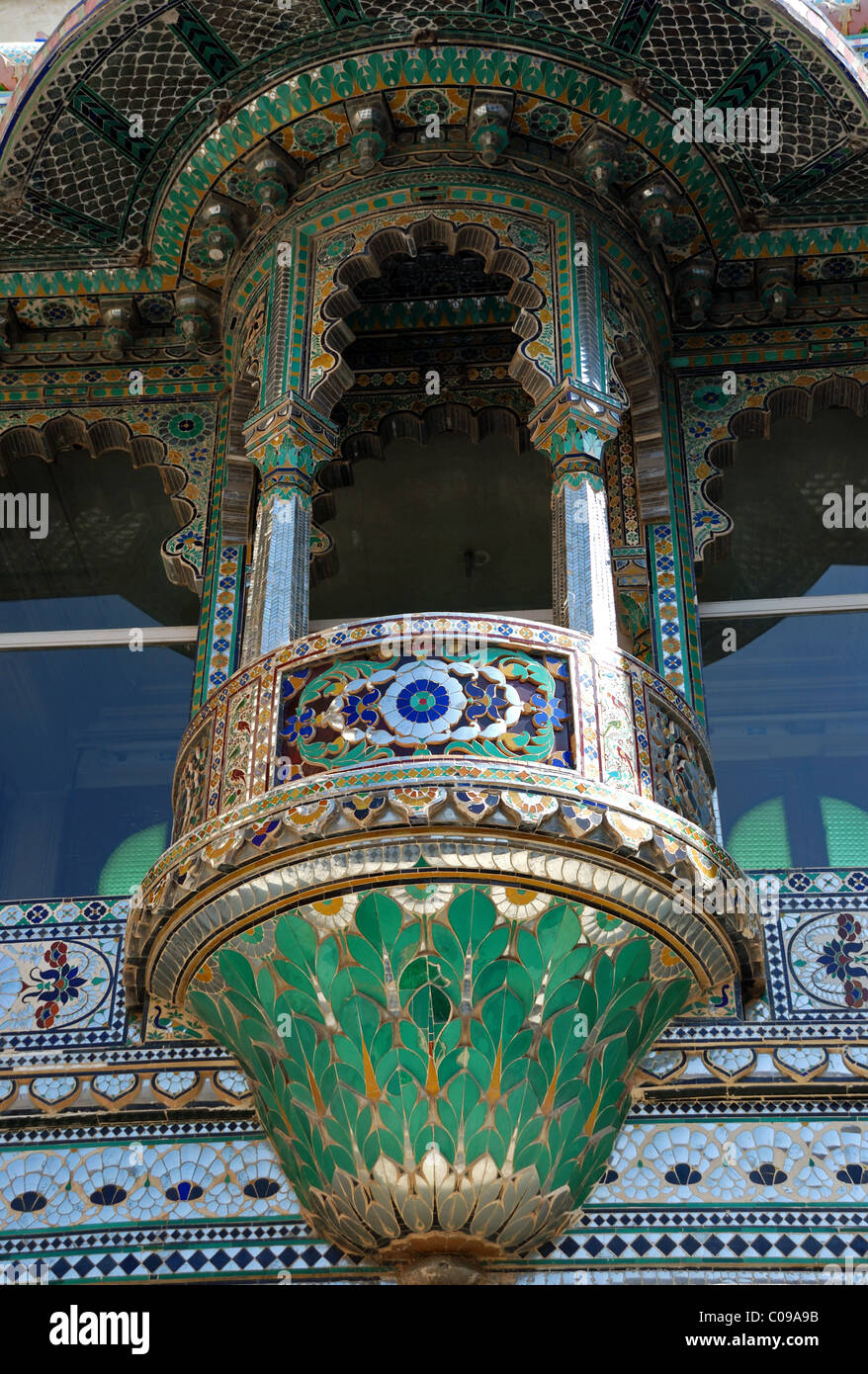 Balcony at The City Palace in Udaipur , Rajasthan , India . Asia Stock ...