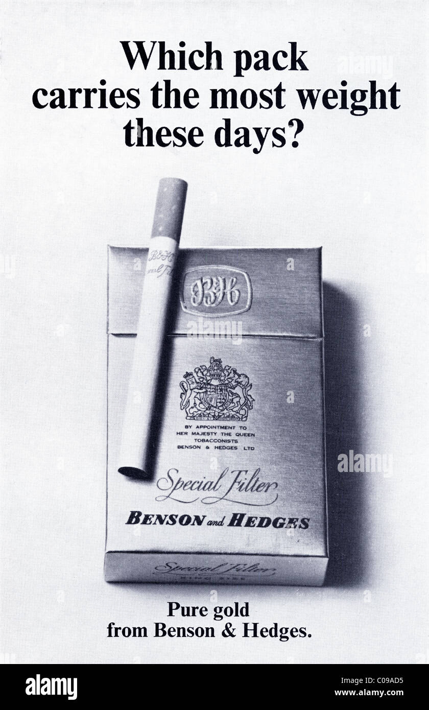 Vintage packet of benson and hedges cigarettes hi-res stock photography ...