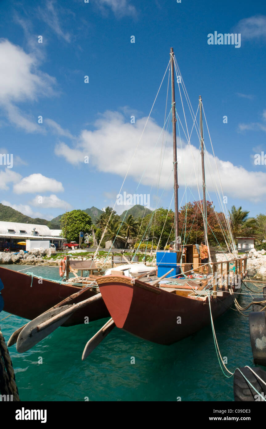 Polynesian outrigger or catamaran High Resolution Stock Photography and ...