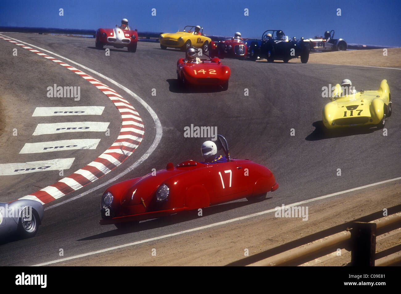 Historic car racing at Luguna Seca California USA 1990 Stock Photo - Alamy