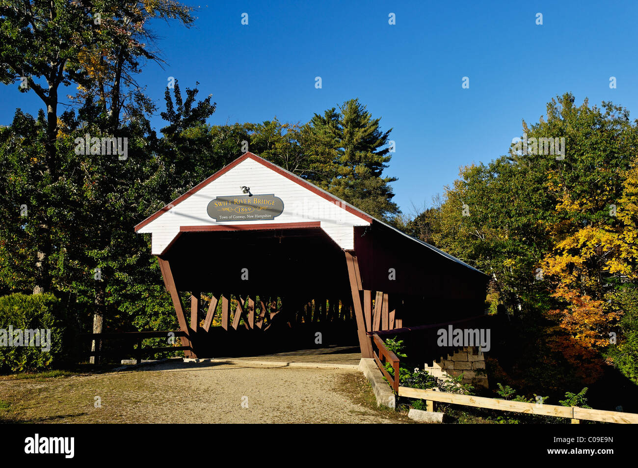 Swift River Covered Bridge and Autumn Color in North Conway, New ...