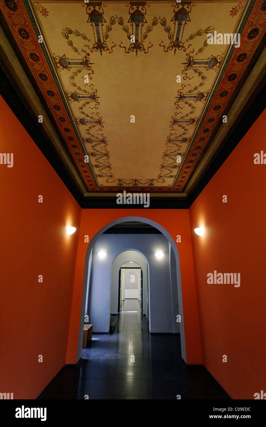 Modern hall of the former spa building with Art Nouveau ceiling ...