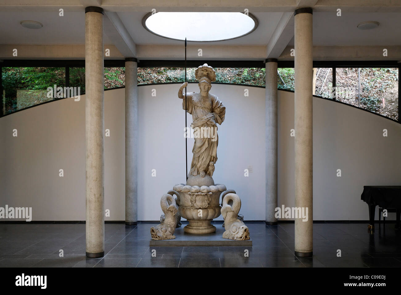 Pallas Athena statue in a contemporary gallery space, Kurhaus Kleve art ...