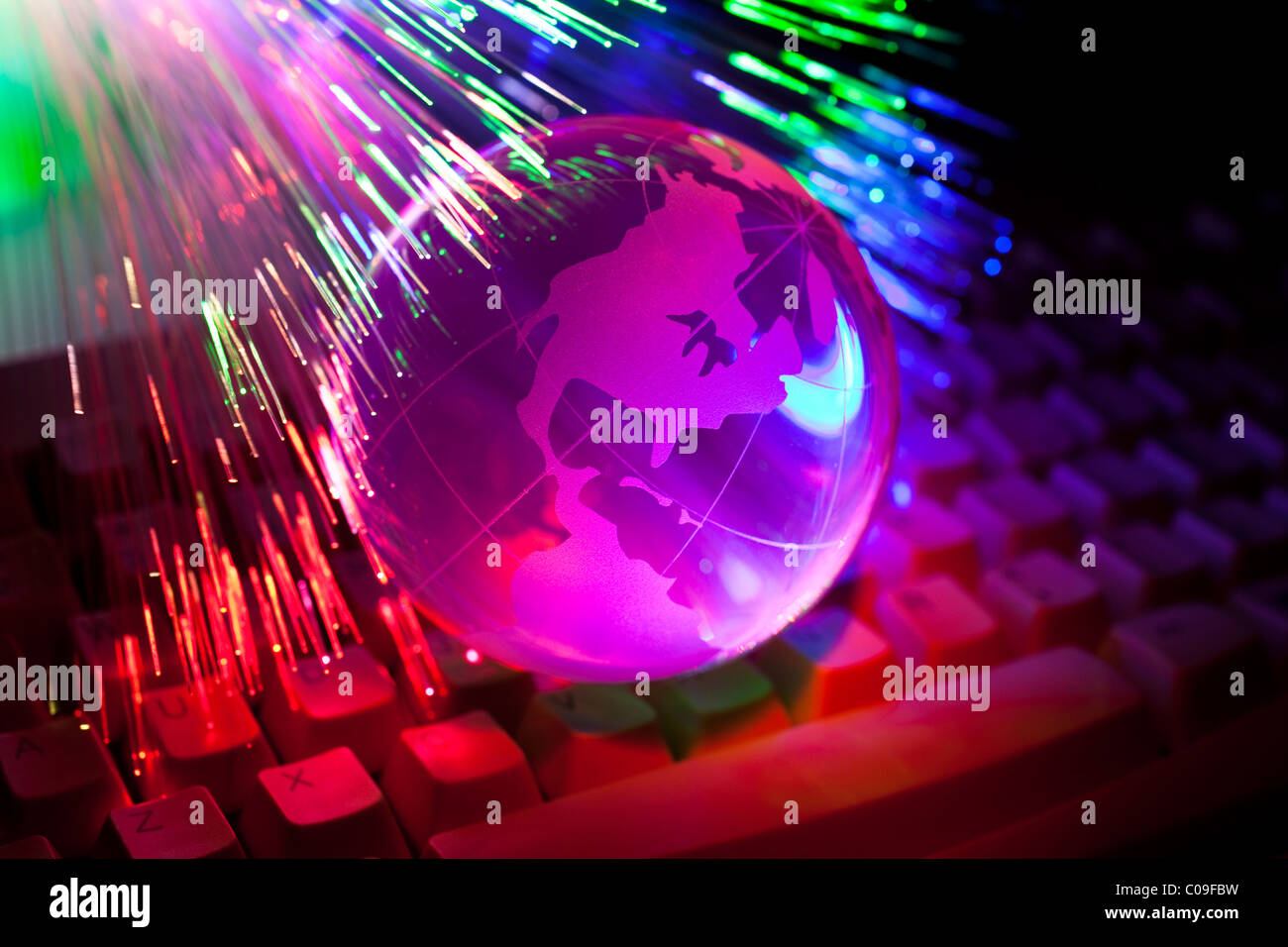 Globe and Computer Keyboard for background Stock Photo - Alamy
