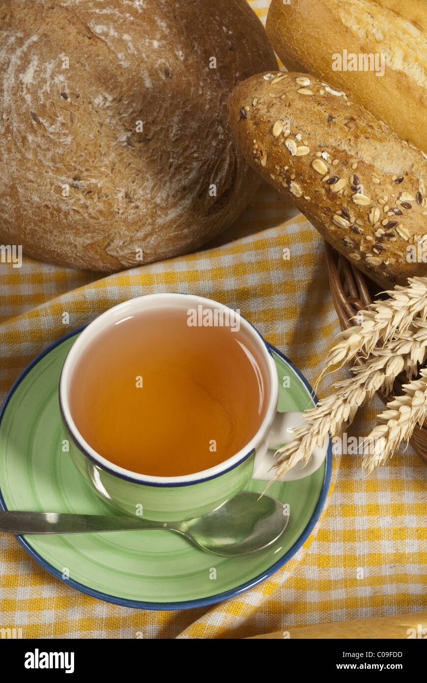 tea with bread Stock Photo - Alamy