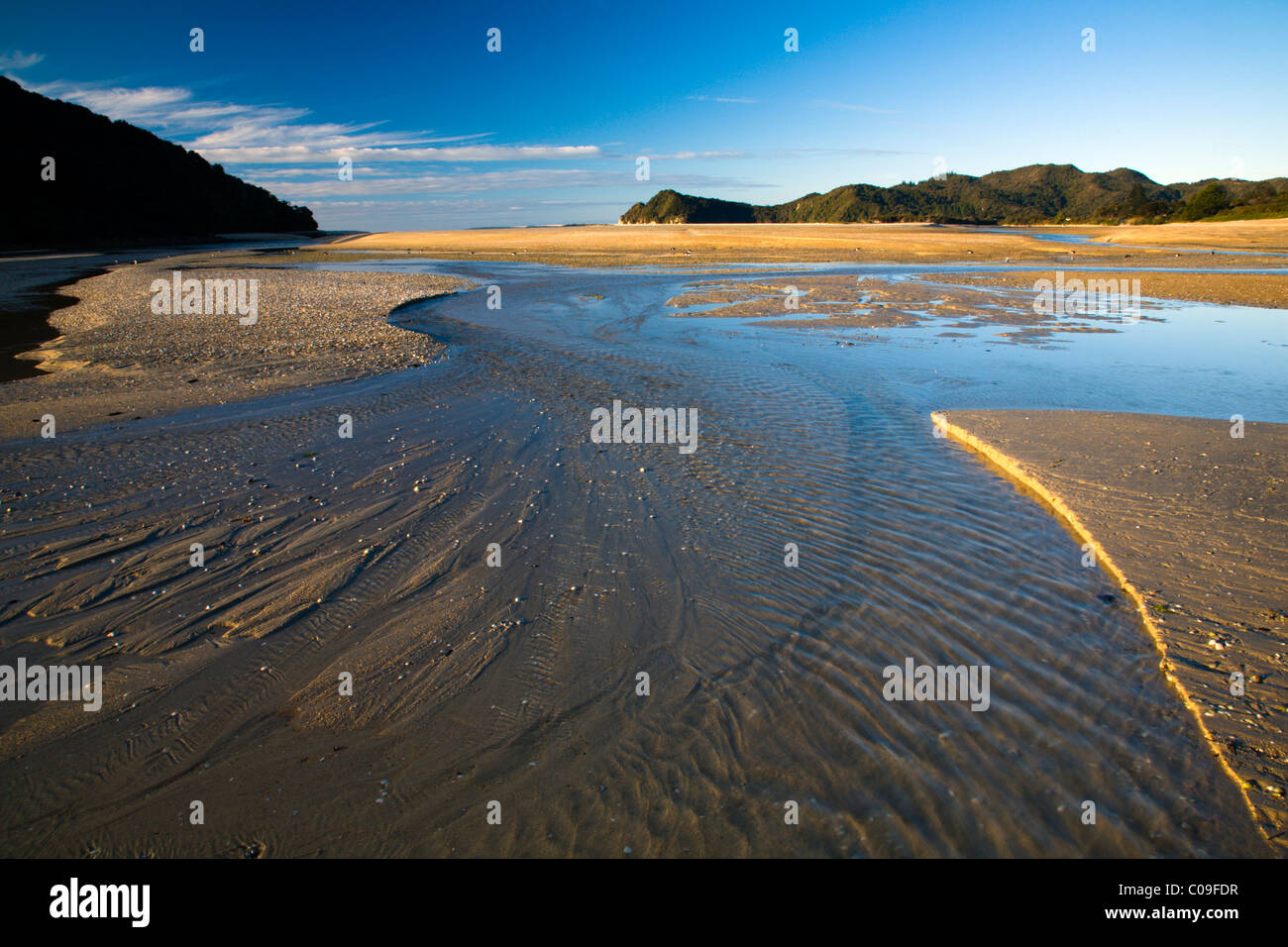 New Zealand, Nelson, Abel Tasman National Park. The Awaroa inlet at the ...