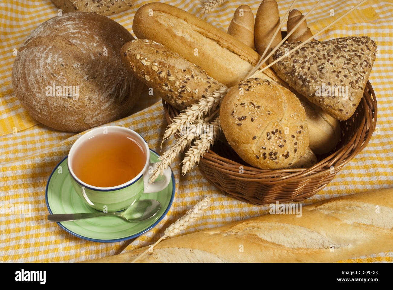 tea with bread Stock Photo - Alamy