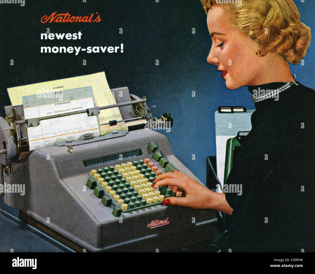 AMERICAN BOOKKEEPING MACHINE advert about 1952 Stock Photo - Alamy