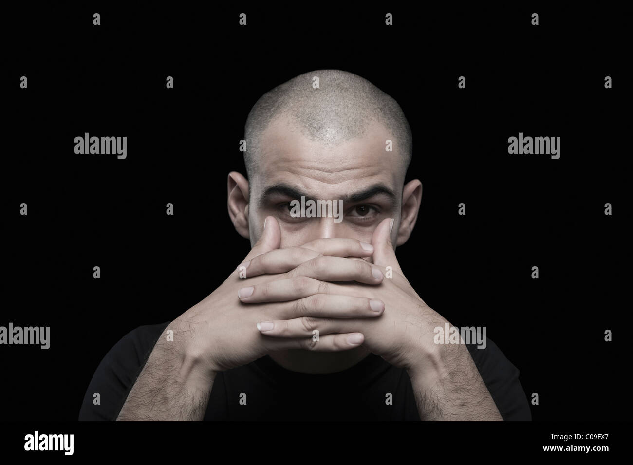 Portrait of a man looking depressed Stock Photo - Alamy