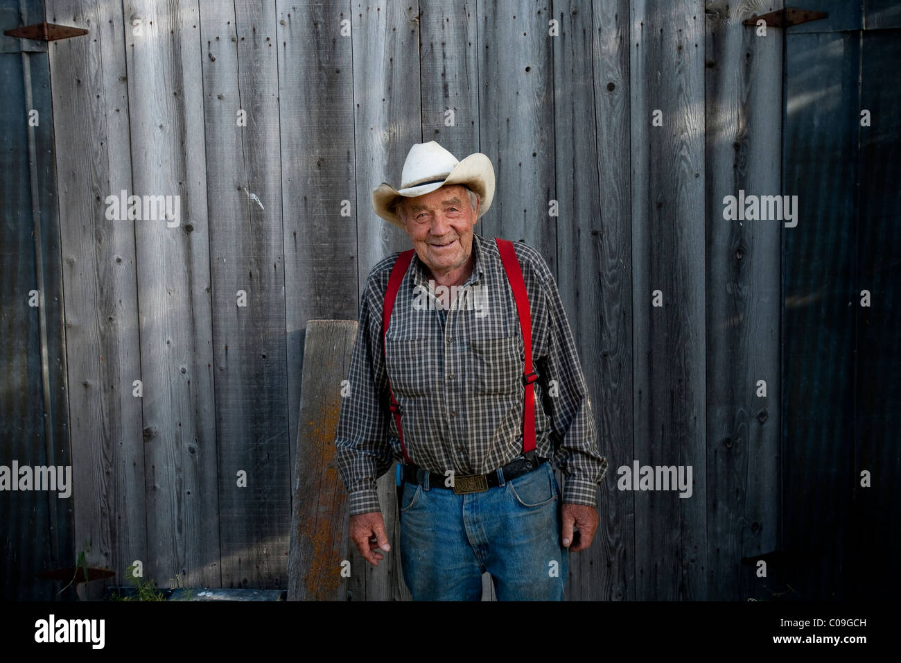 A rancher on his land in Southern Oregon Stock Photo - Alamy