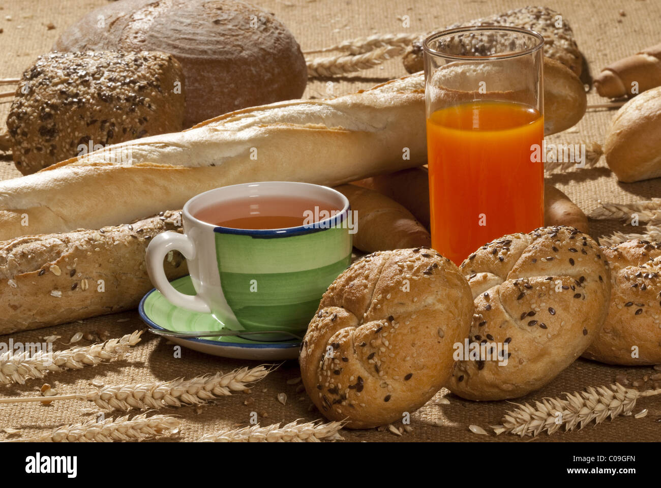tea with bread Stock Photo - Alamy