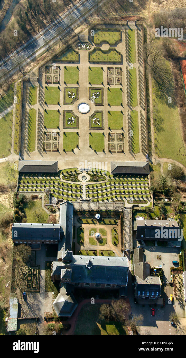 Aerial view, Kloster Kamp abbey, Kamper Berg, Kamp-Lintfort ...
