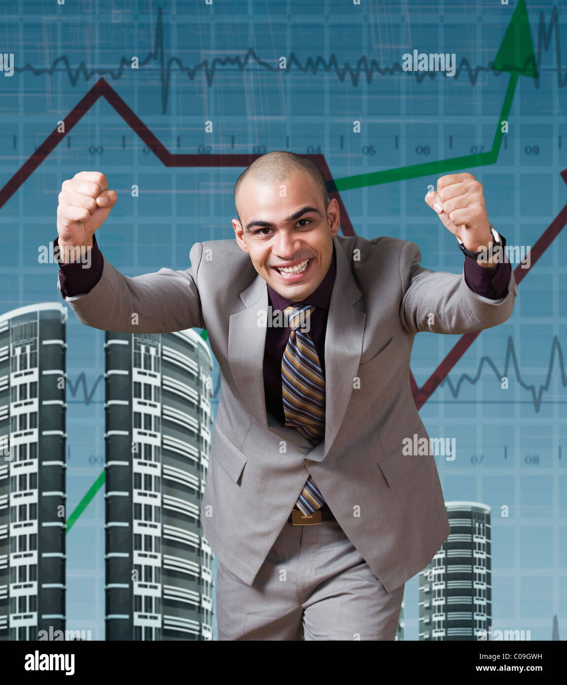 Businessman celebrating success Stock Photo - Alamy