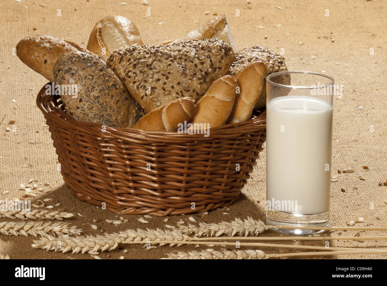 pastry basket with milk Stock Photo - Alamy