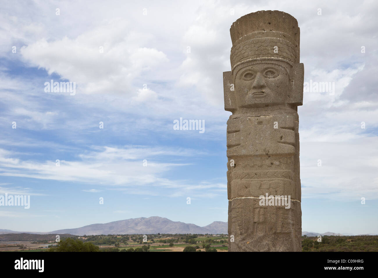 Toltec Atlantean Warrior figure in the ancient Toltec capital of Tula ...