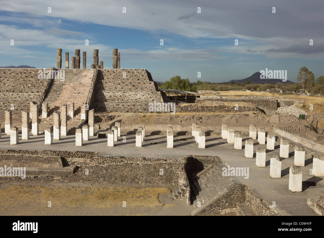 Overview of the ancient Toltec capital city of Tula or Tollan in ...