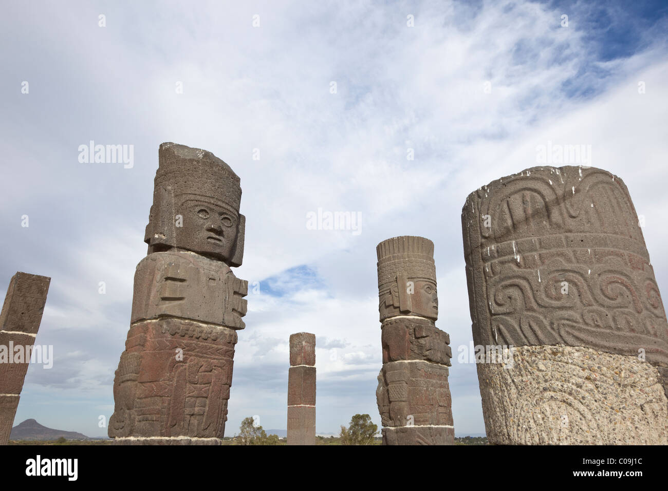 Atlantean Warrior figures face the setting sun on the Temple of the ...