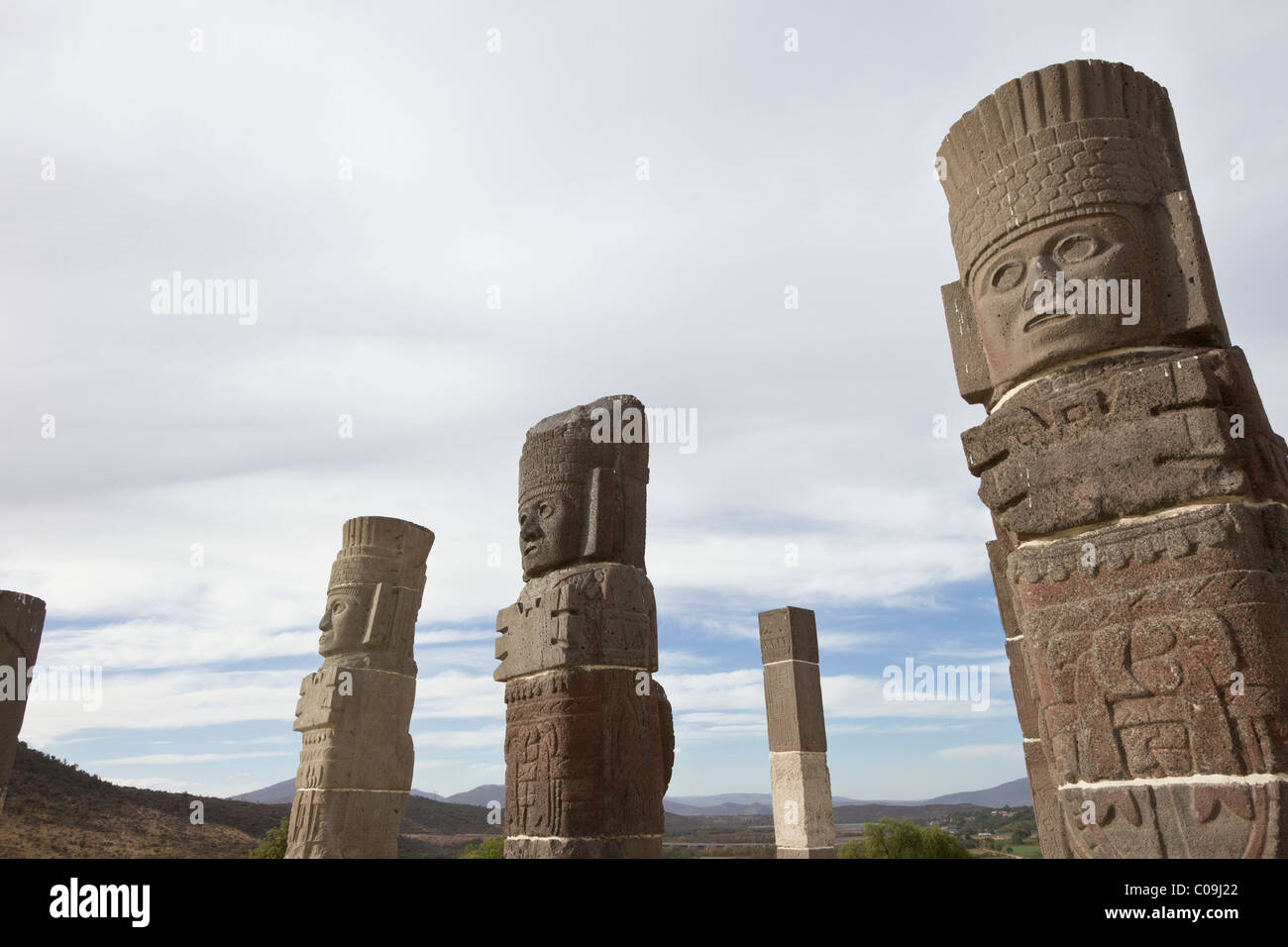 Atlantean Warrior figures face the setting sun on the Temple of the ...