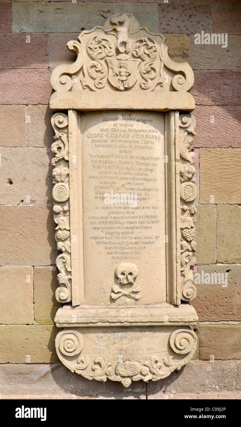 Inscription on the grave of Georg Conrad Herrmann, Monastery Church ...