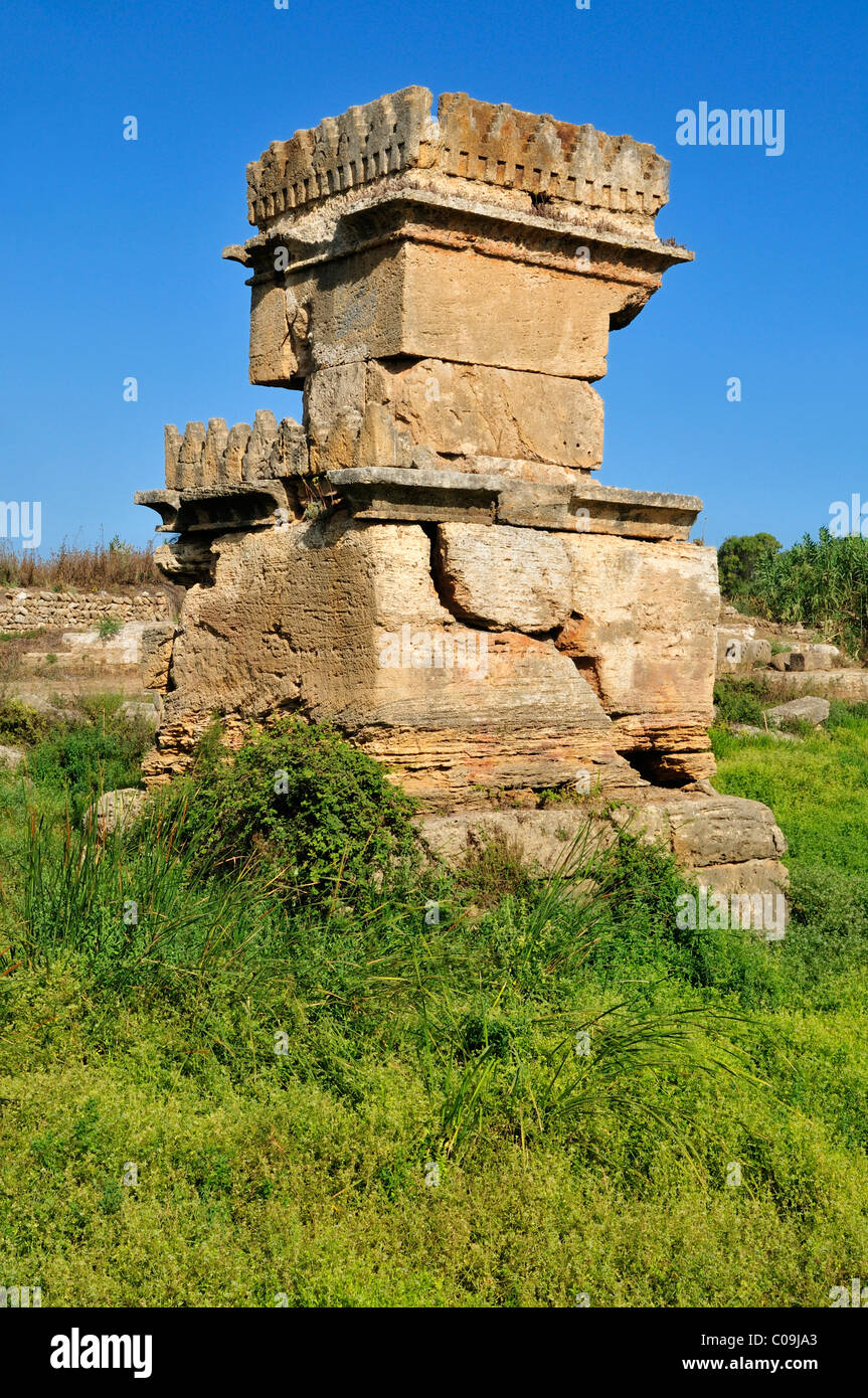 Phoenician water temple at the archeological site of Amrit near Tartus ...