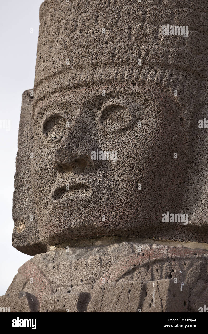Detail of a Toltec Atlantean Warrior figure in the ancient Toltec ...
