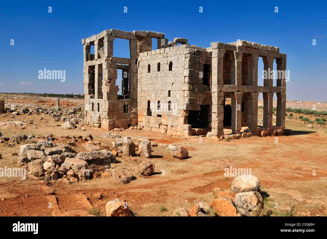 Byzantine ruin of Qasr al-Banat monastery at the archeological site of ...