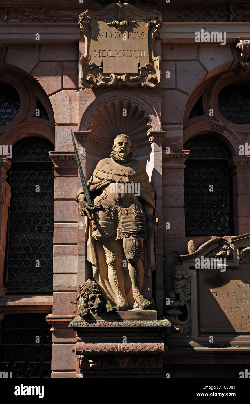 Statue of Louis VI. of the Palatinate on the facade of the ...