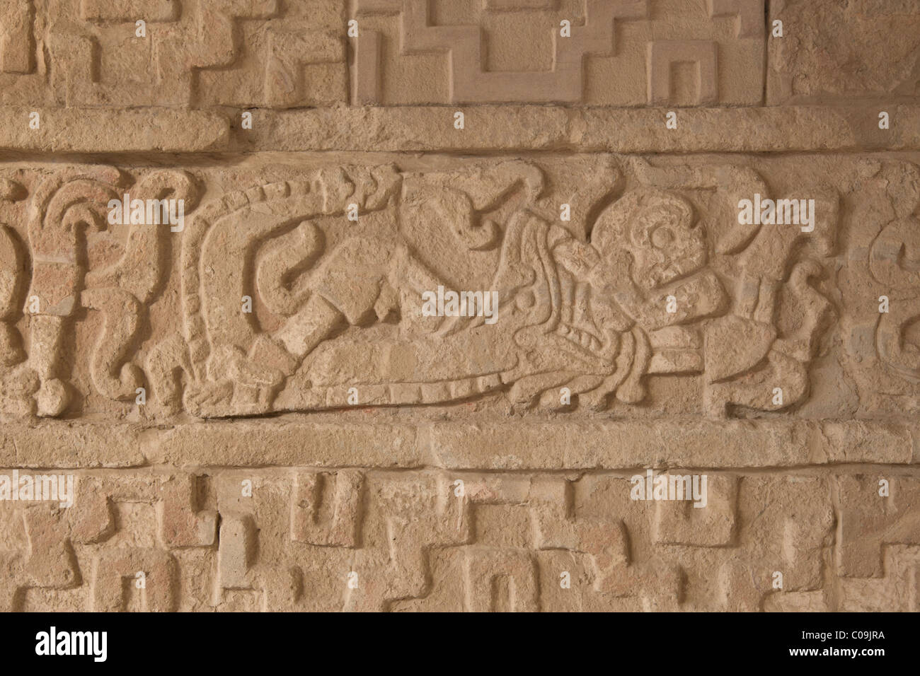 Coatepantli or Wall Of Snakes on the rear of the Tlahuizcalpantecuhtli ...