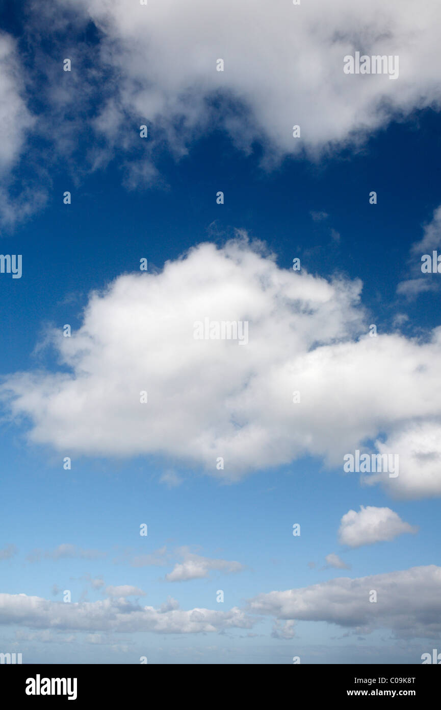 A clear blue sky and white clouds, Texel, Netherlands, Netherlands ...