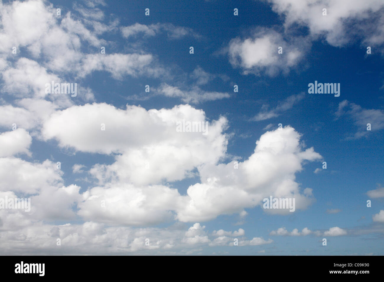 A clear blue sky and white clouds, Texel, Netherlands, Netherlands ...