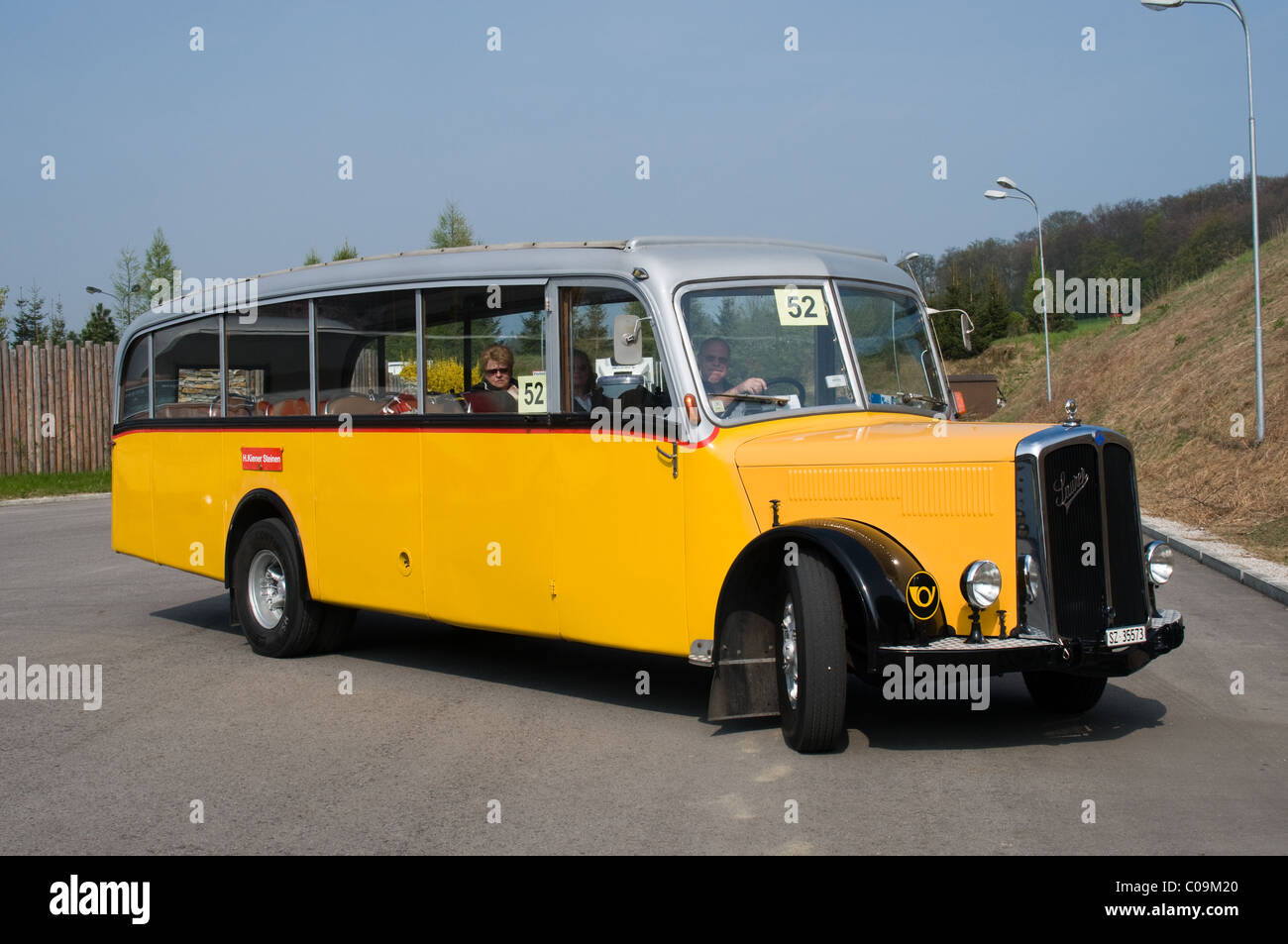 A Swiss Saurer L4C takes part in a rally for historic buses and coaches ...