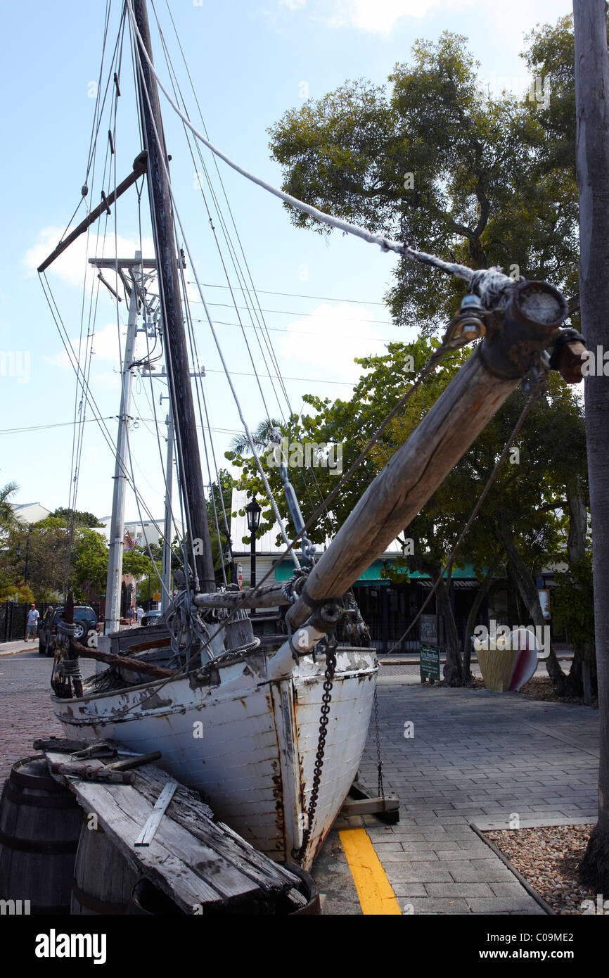 Boat on display outside the shipwreck museum Stock Photo - Alamy